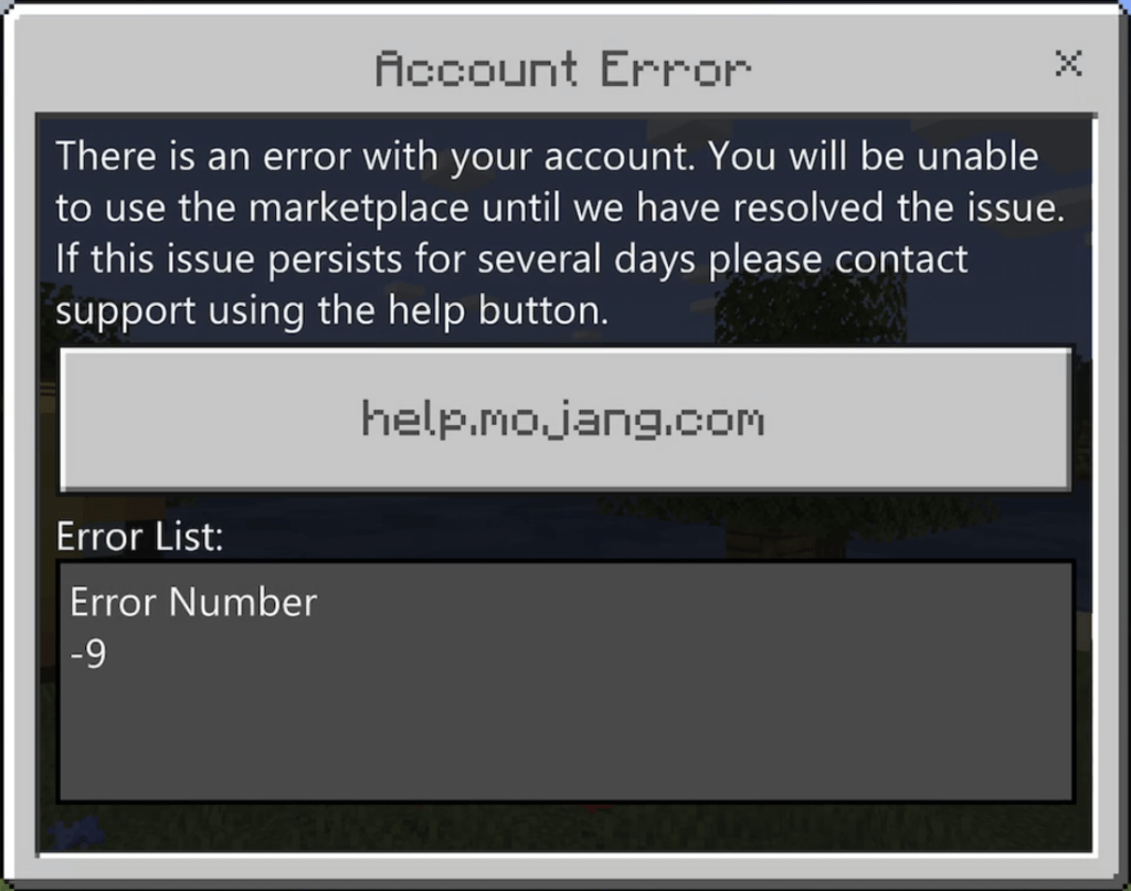 How To Fix Account Error 9 In Minecraft Minecraft Station